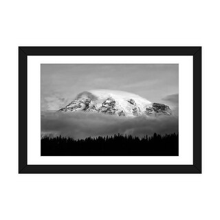 iCanvas "Washington, Mt. Rainier NP. Black and white of clouds on Mt ...