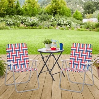 2 Pack Folding High Back Web Chair, Red White & Blue - Bed Bath ...
