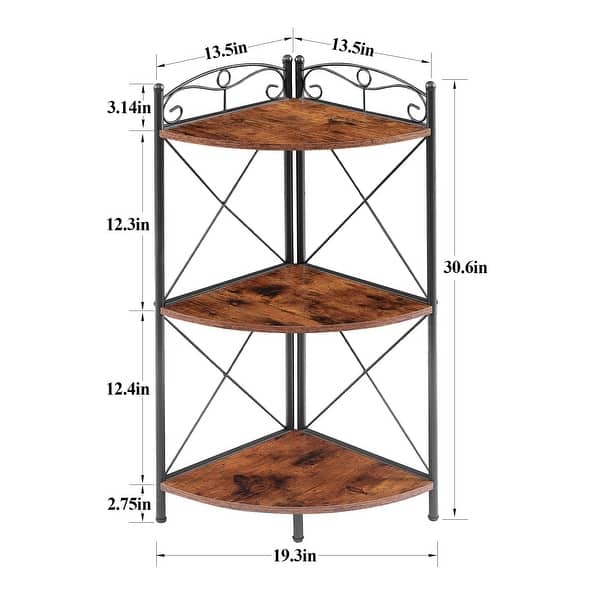 3-Tier Corner Shelf Industrial Triangle Display Storage Rack - Bed Bath ...