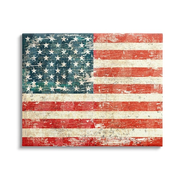 Stupell Rustic American Flag Canvas Wall Art Design by Peter Horjus ...