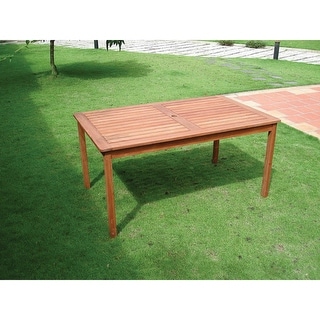Daily Boutik Rectangle 59 x 31.5-inch Solid Wood Patio Dining Table ...