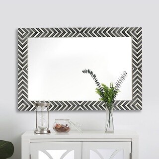 36"x24" Rectangular Modern MDF Glass Mirror Chevron - 24"x36" - Bed ...