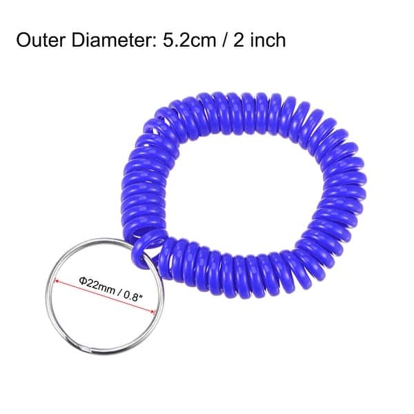 Spiral Keychain, 6 Pcs Wrist Coil Keyring Wristband Key Holder Lanyard ...