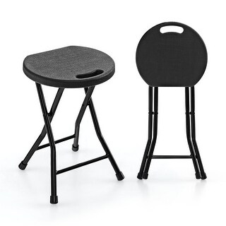 18 Inch Collapsible Round Stools with Handle - Set of 2/4 - 12.5" x 11. ...