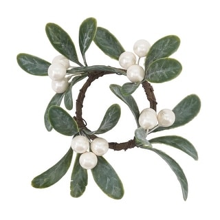 Holiday Napkin Rings With Mistletoe Design (Set of 4) - Bed Bath ...