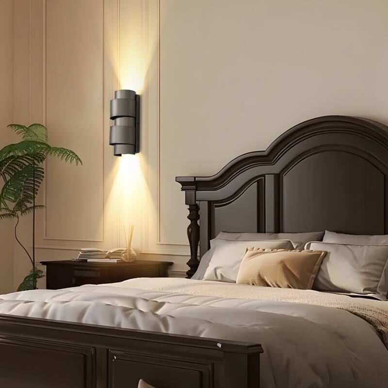 Modern Grey/Gold Minimalist LED Ring Wall Sconces, Contemporary Flush ...