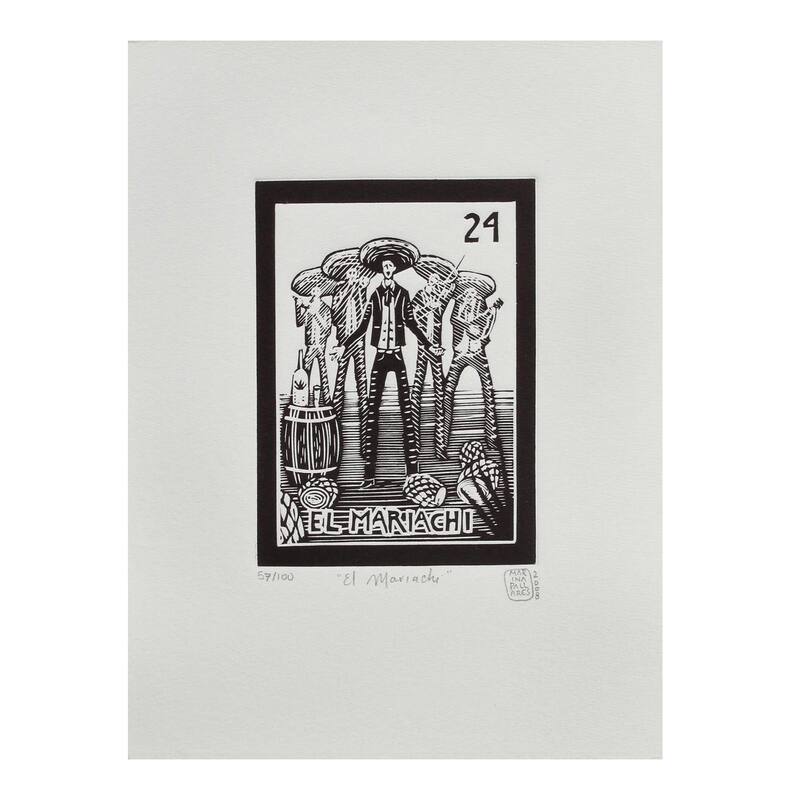 Handmade Pallares The Mariachi Tequila Lotto Aquafortis Print (Mexico ...