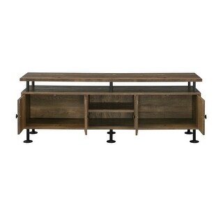 Oak Wooden TV Table Stand & Media Entertainment Center Console Table ...