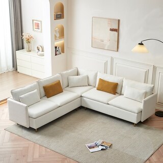 Corner Sectional Sofa L Shaped Sectional Couch with Support Pillow ...