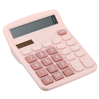 Desk Calculator 12 Digits Large LCD Display Electronic Calculator Pink ...