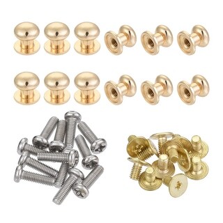 8mm Head Dia. Round Knobs Pull Handle, 12pcs Zinc Alloy Light Gold ...