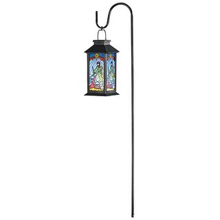 Solar Outdoor Nativity Lantern with Shepherd's Hook - 4.1 x 8.5 x 4.1 ...