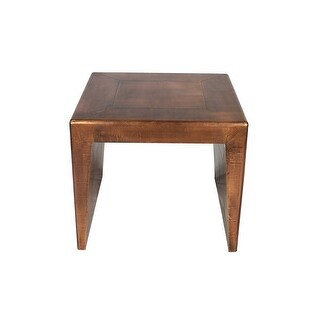 Mar Vista 24" Square End Table in Copper Finished Aluminum Cladding ...