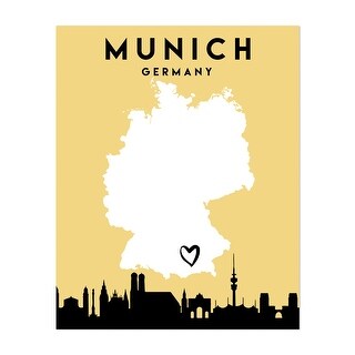 Munich Germany Munich Germany Heart City Map Maps Art Print/Poster ...