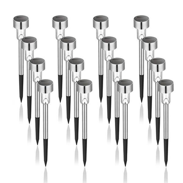 Solar Pathway Outdoor LED Cold White Lights (Set of 16) - 16 Pack - On ...