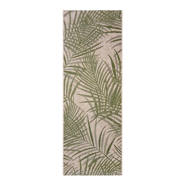 Gertmenian Paseo Paume Green Casual Palm Leaf Flatweave Indoor/ Outdoor Area Rug - On Sale - Bed ...