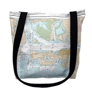 Fort Pierce Harbor, FL Nautical Map Medium Tote Bag 16x16 - 16 inches x ...