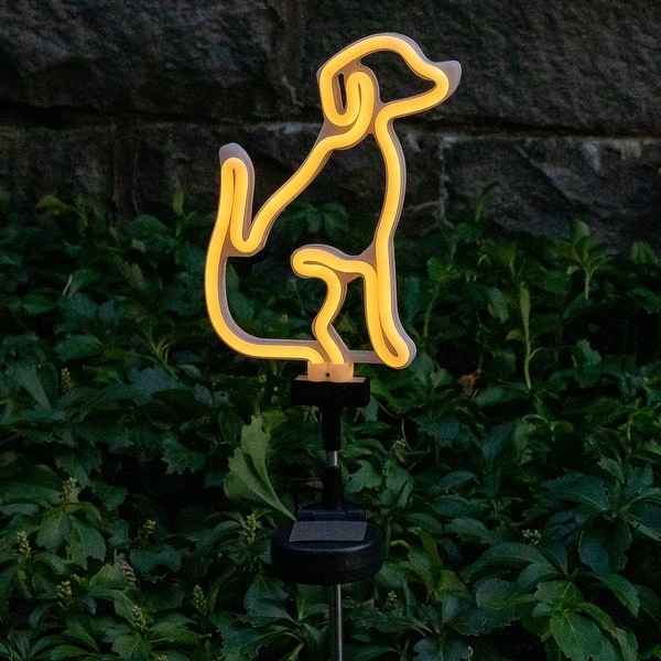 Solar LED Neon Dog Outdoor Garden Decor Stake Light - On Sale - Bed ...