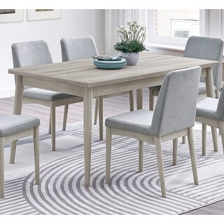 Contemporary Solid Wood Rectangle Dining Table with Sleek Tapered Legs ...