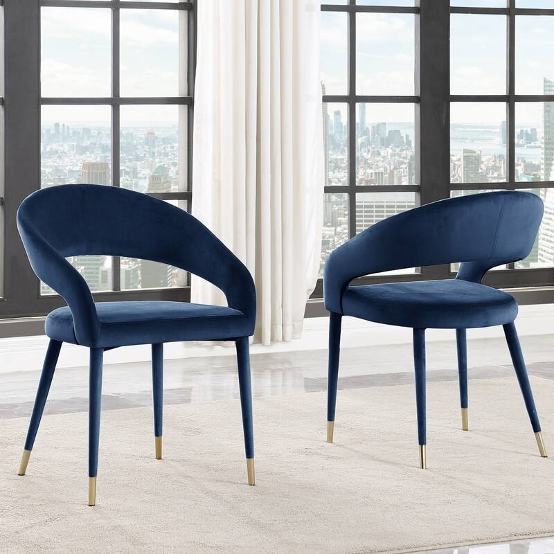 Best Master Furniture Ellis Contemporary Velvet Upholstered Dining ...