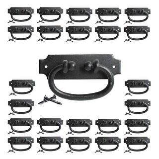 Black Wrought Iron Cabinet Pulls Hepplewhite Handles 5.25" W Drop Style ...