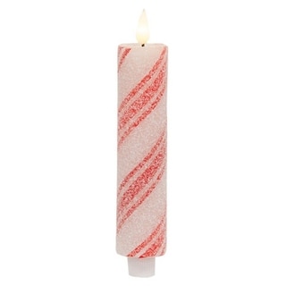 Glittered 8" Candy Cane LED Taper Candle, Perfect for Holiday ...