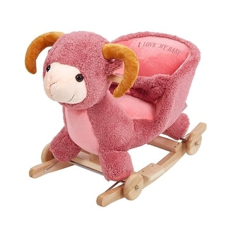 Toddler Rocking Horse Wooden Plush Rocking Chair 2 in 1 Rocker and ...