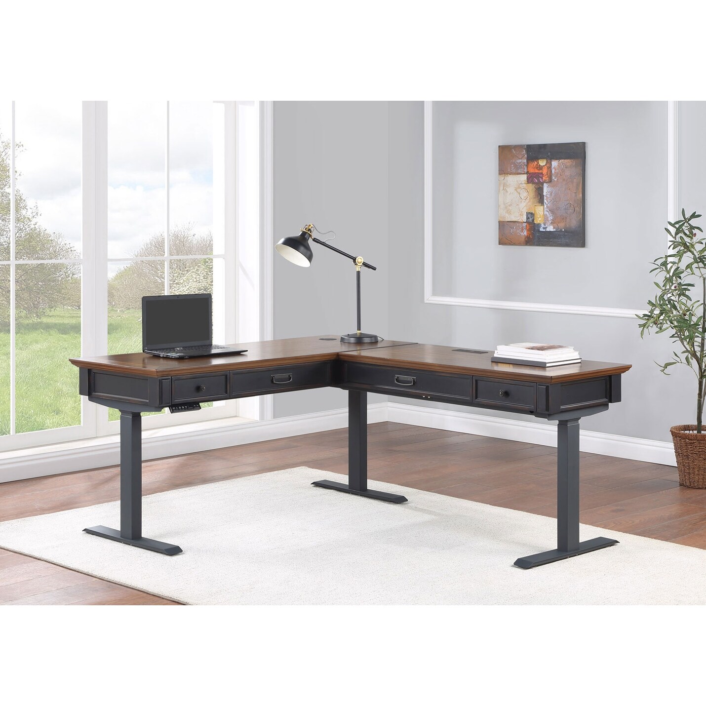 Electric sit stand corner desk store