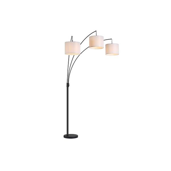 Defong 82 Inch Modern 3-Light Arch Floor Lamp with 3-Way Switch - Black ...