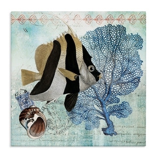 Stupell Vintage Tropical Fish Collage Canvas Wall Art Design By Susan ...