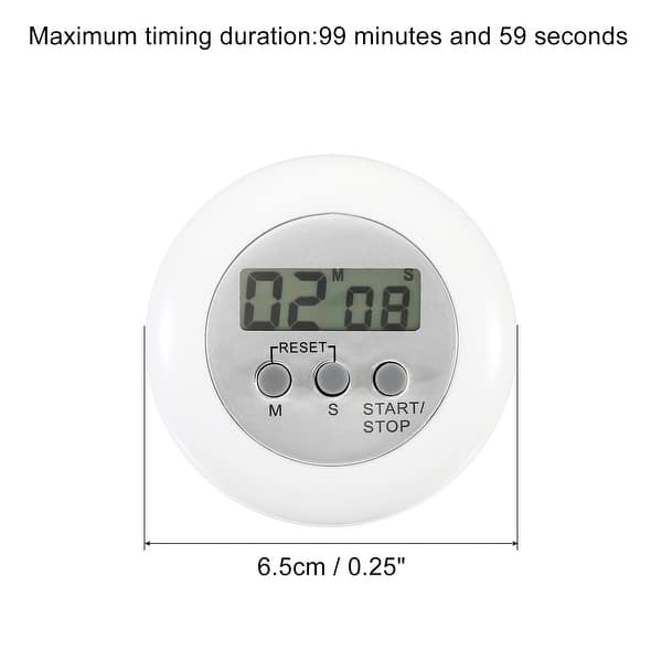 Round Digital Timer, Count Down UP Clock with Magnetic, Big LCD Display White - Bed Bath ...