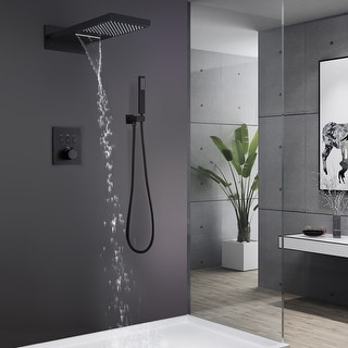 Luxury 3-Way Thermostatic Complete Rain and Waterfall Shower System ...