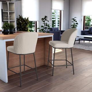 Addison Counter Height Boucle Bar Stools Set of 2 - Bed Bath & Beyond - 36832096
