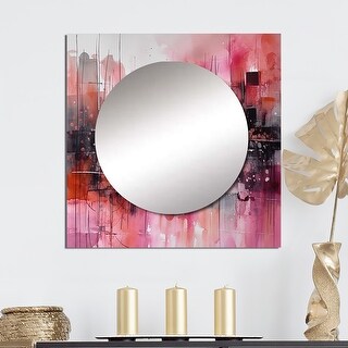 Designart "Modernist Expressions III" Abstract Midcentury Wall Mirror ...