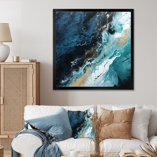 Designart "White And Blue Abstract Element Fight" Abstract Shapes ...