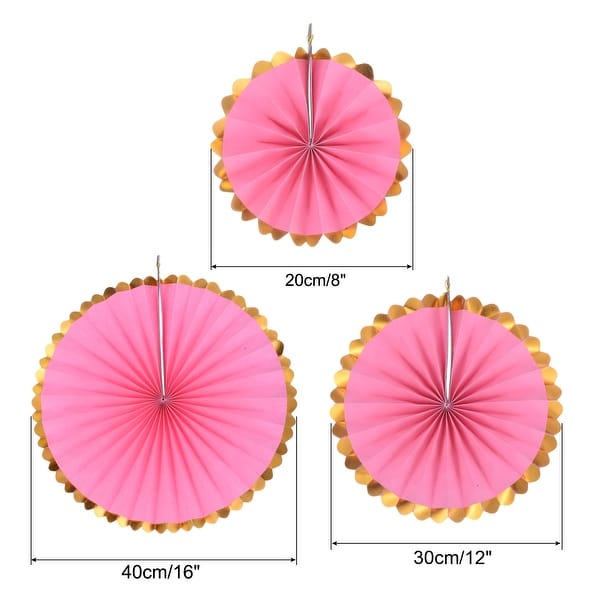 1 Set/6Pcs Paper Fans Hanging Backdrop Decoration Round 8"/12"/16 ...