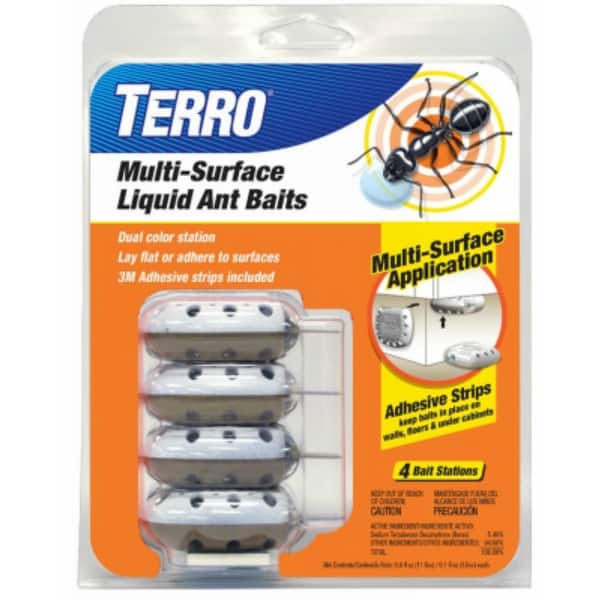 Terro T334 Multi Surface Liquid Ant Baits with Adhesive Strips - Bed ...