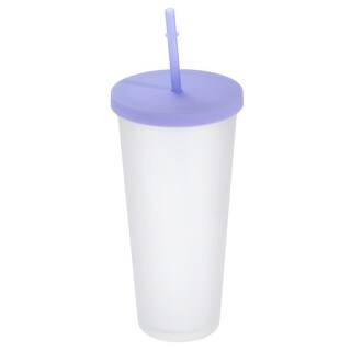Acrylic Tumbler with Lid & Straw, 24Oz Insulated Matte Travel Tumblers ...