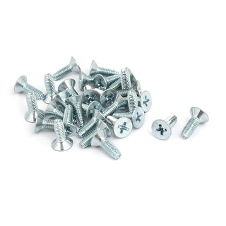 M4x12mm Countersunk Phillips Head Triangle Thread Screw Bolt Silver ...