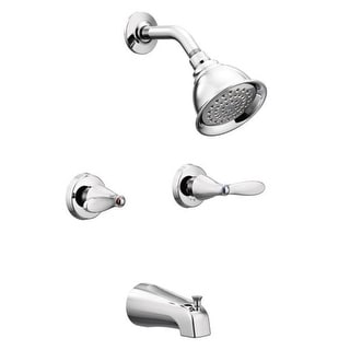 Moen 82602 Adler Double Handle Traditional Tub and Shower Trim Package ...