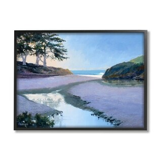 Stupell Seaside Riverbank Beach Shore Framed Giclee Art by Ed Penniman ...