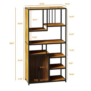 Livingroom Multipurpose Bookshelf Display Rack with Enclosed Cabinet ...