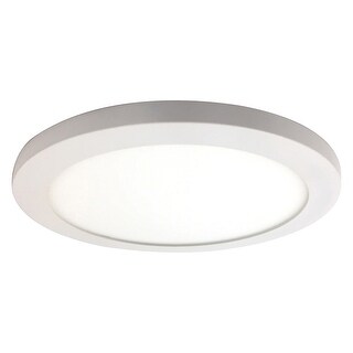 Access Lighting Disc - LED Round Flush Mount - Large - Brushed Steel Finish - Acrylic Lens - Bed ...