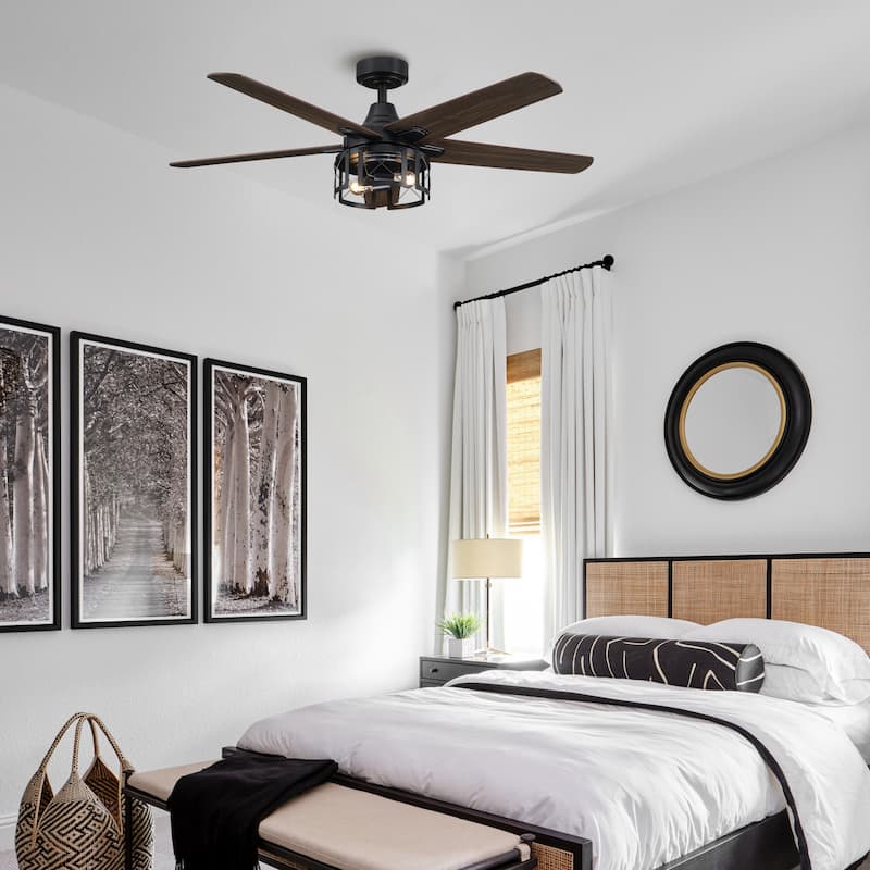 52" Industrial Reversible 5-Blade LED Ceiling Fan with Remote - On Sale ...