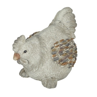 Polystone Chicken Indoor Outdoor Garden Sculpture - Gray - Roche River ...
