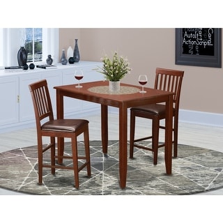 Counter Height Table Set - Rustic Dining Table & Stools - Mahogany ...