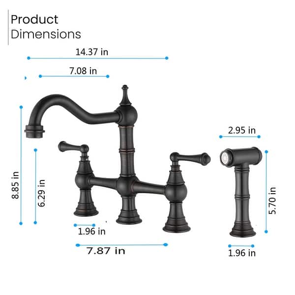 Dual Handles Kitchen Faucet With Pull-Out Side Spray - Bed Bath ...
