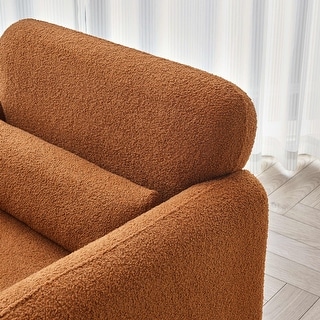 34" Lamb Fleece Fabric Single Sofa Chair with Support Pillow - Bed Bath ...