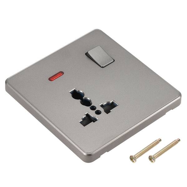 UK US Socket Switch Multi Power Outlet Grey 250V 13A 88mmx86mm - Bed ...