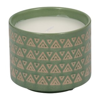 4"Hx5" Diameter, Ceramic Aztec Citro Candle, Green, 15 Ounce, Outdoor ...